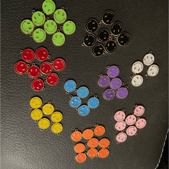 Jewelry | New 59ea Metal Smileyface Charms Various Colors All Backs Are ...